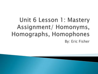 Unit 6 lesson 1 | PPT