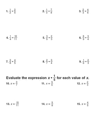 Unit 6 lesson 1 mulitplying fractions | PDF