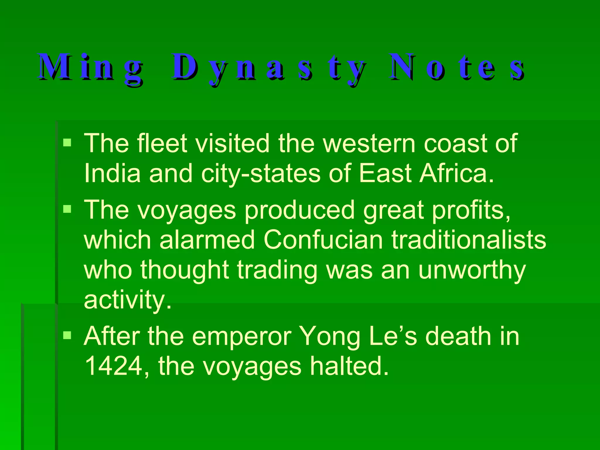 Unit 6 lesson 2 ming dynasty power point | PPT