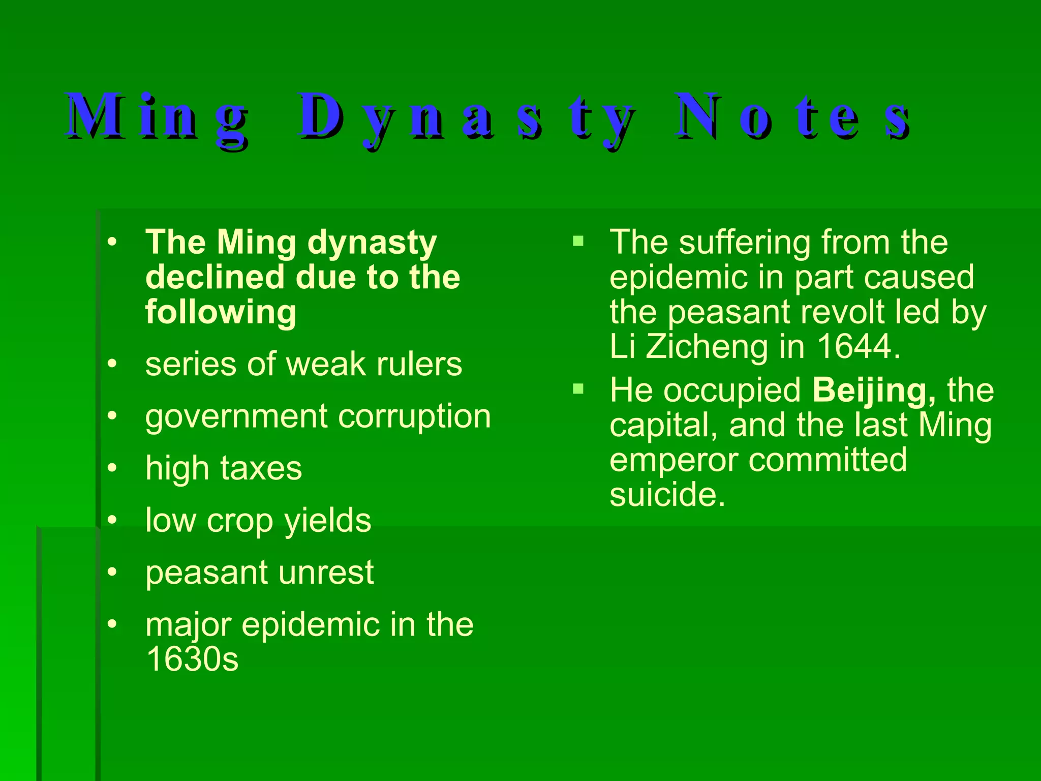 Unit 6 lesson 2 ming dynasty power point | PPT