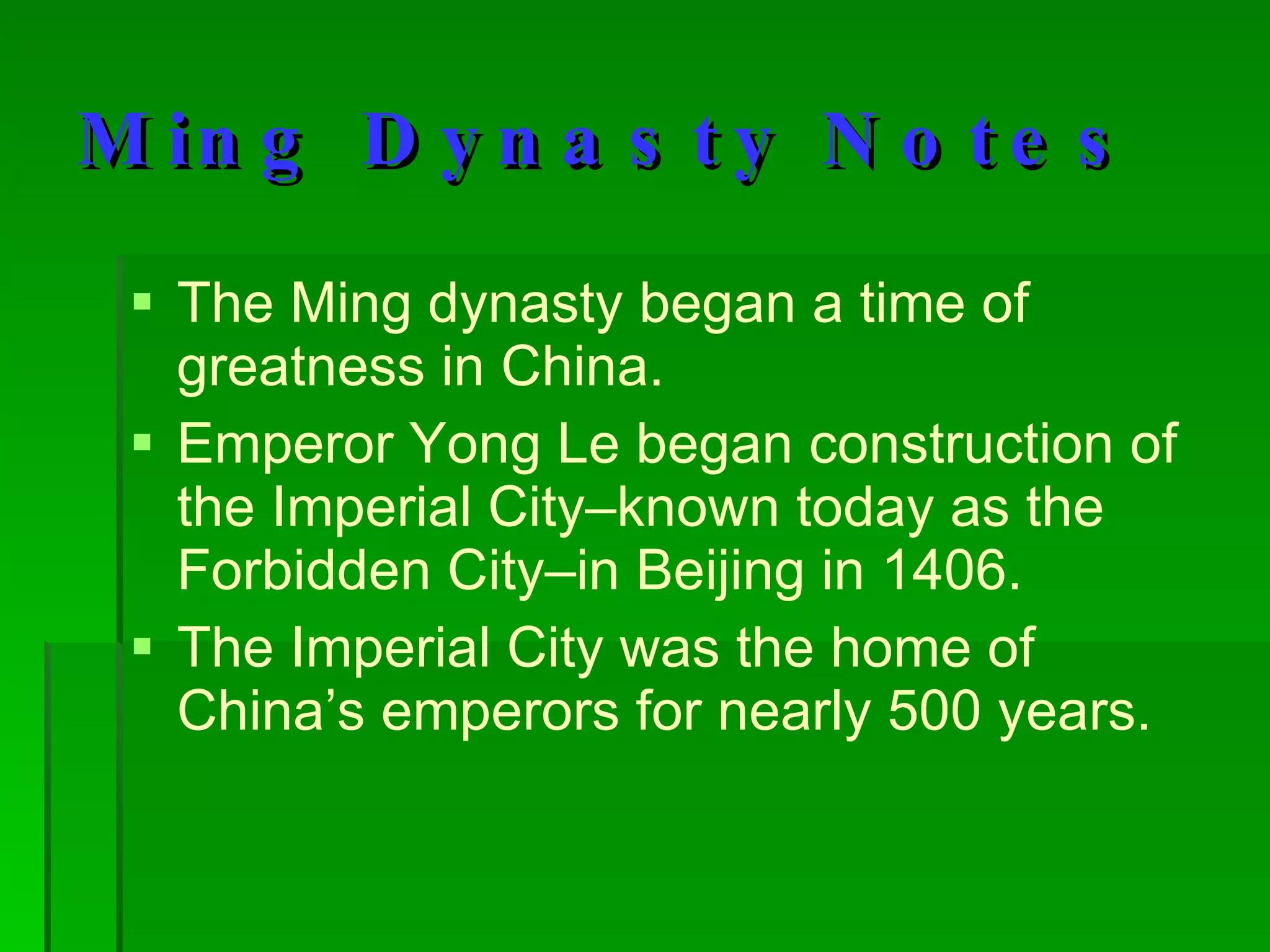 Unit 6 lesson 2 ming dynasty power point | PPT