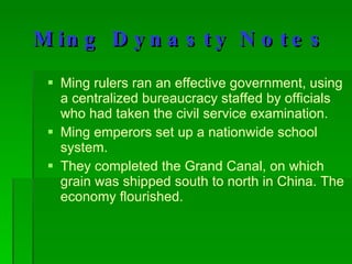 Unit 6 lesson 2 ming dynasty power point | PPT