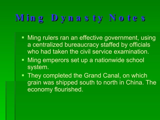 Unit 6 lesson 2 ming dynasty power point | PPT