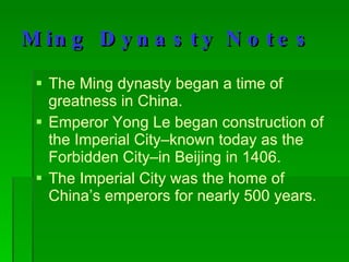 Unit 6 lesson 2 ming dynasty power point | PPT