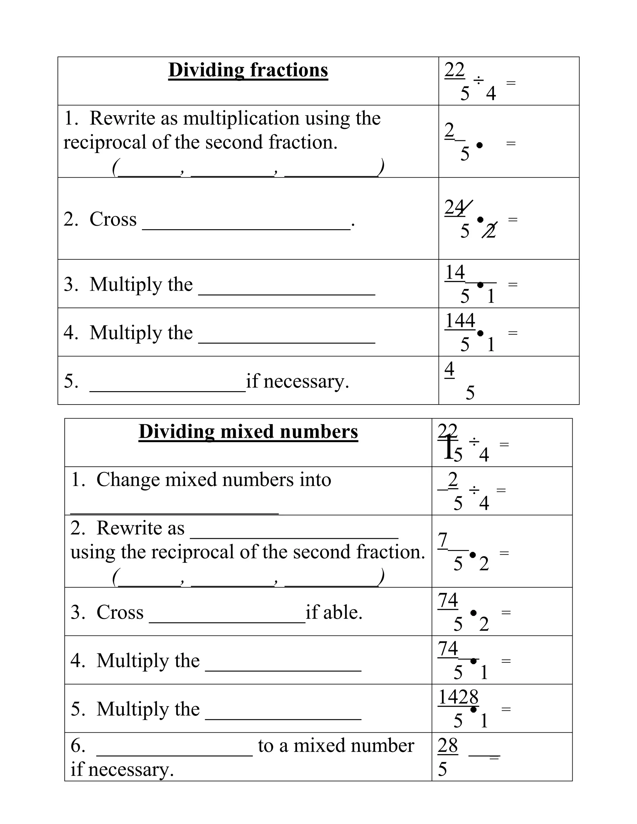 Unit 6 lesson 3 dividing mixed numbers | DOCX