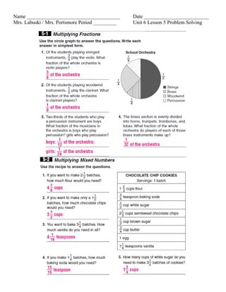 Unit 6 lesson 5 problem solving | DOC | Homework and Study | Education