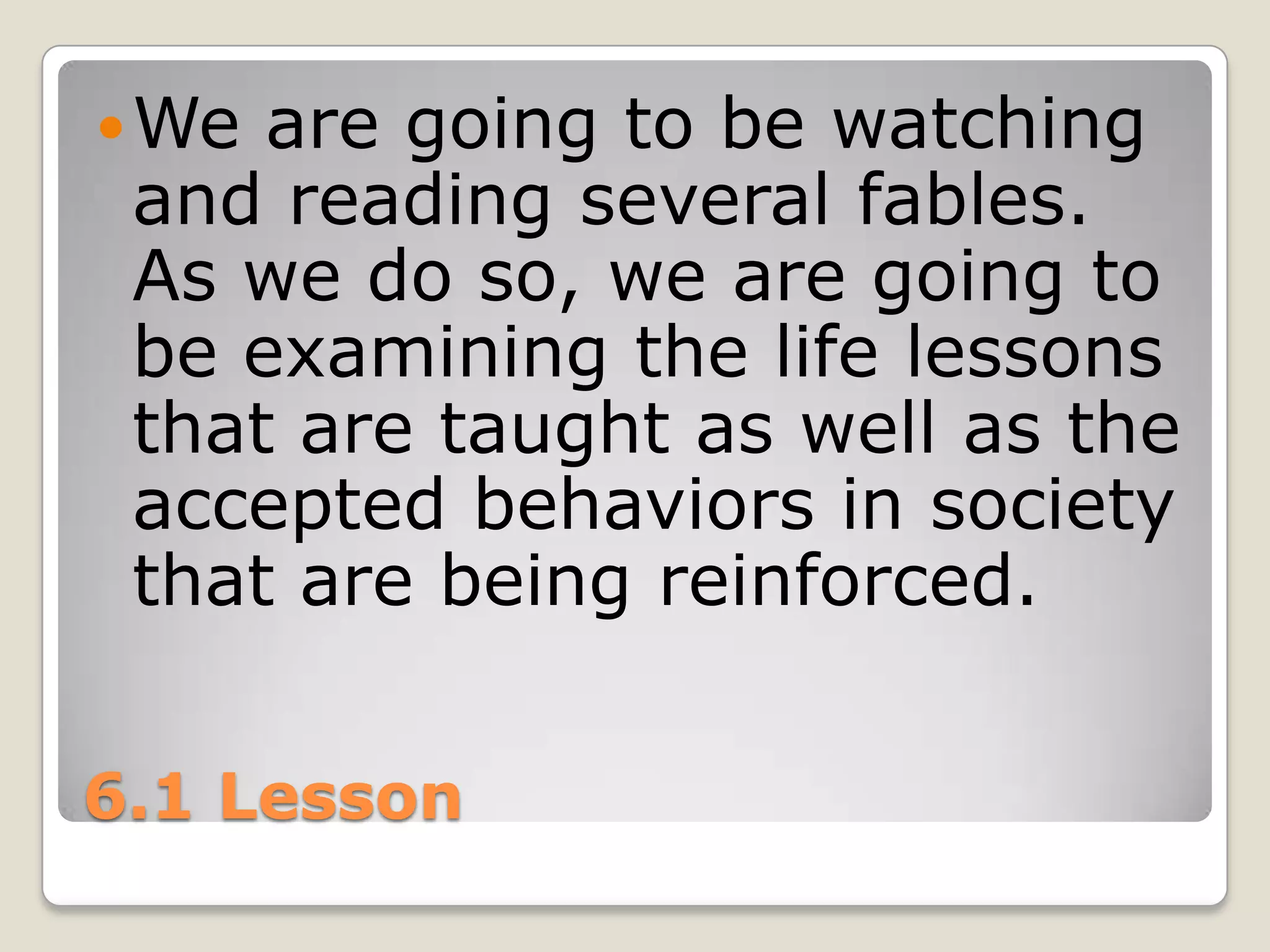Hemrick Unit 6 lessons overview folktales, fables, | PPTX