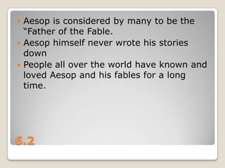 Hemrick Unit 6 lessons overview folktales, fables, | PPTX