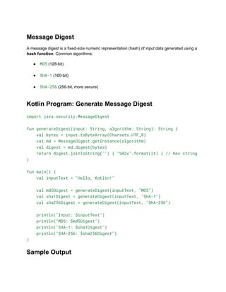 Unit 6 Message Digest Message Digest Message Digest | PDF