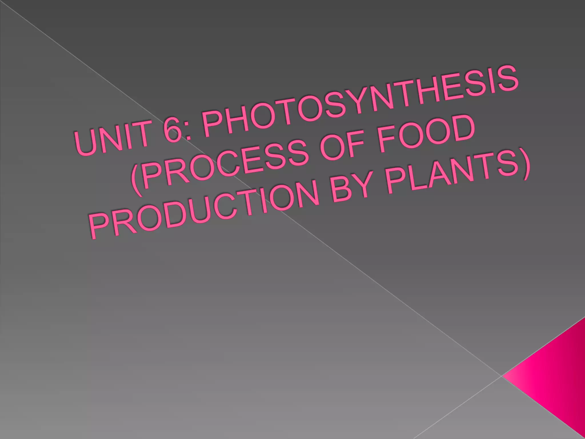 Unit 6 photosynthesis | PPT