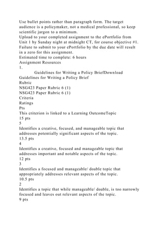 Unit 6Policy Brief Presentation1. 2. 3. InstructionsUs.docx