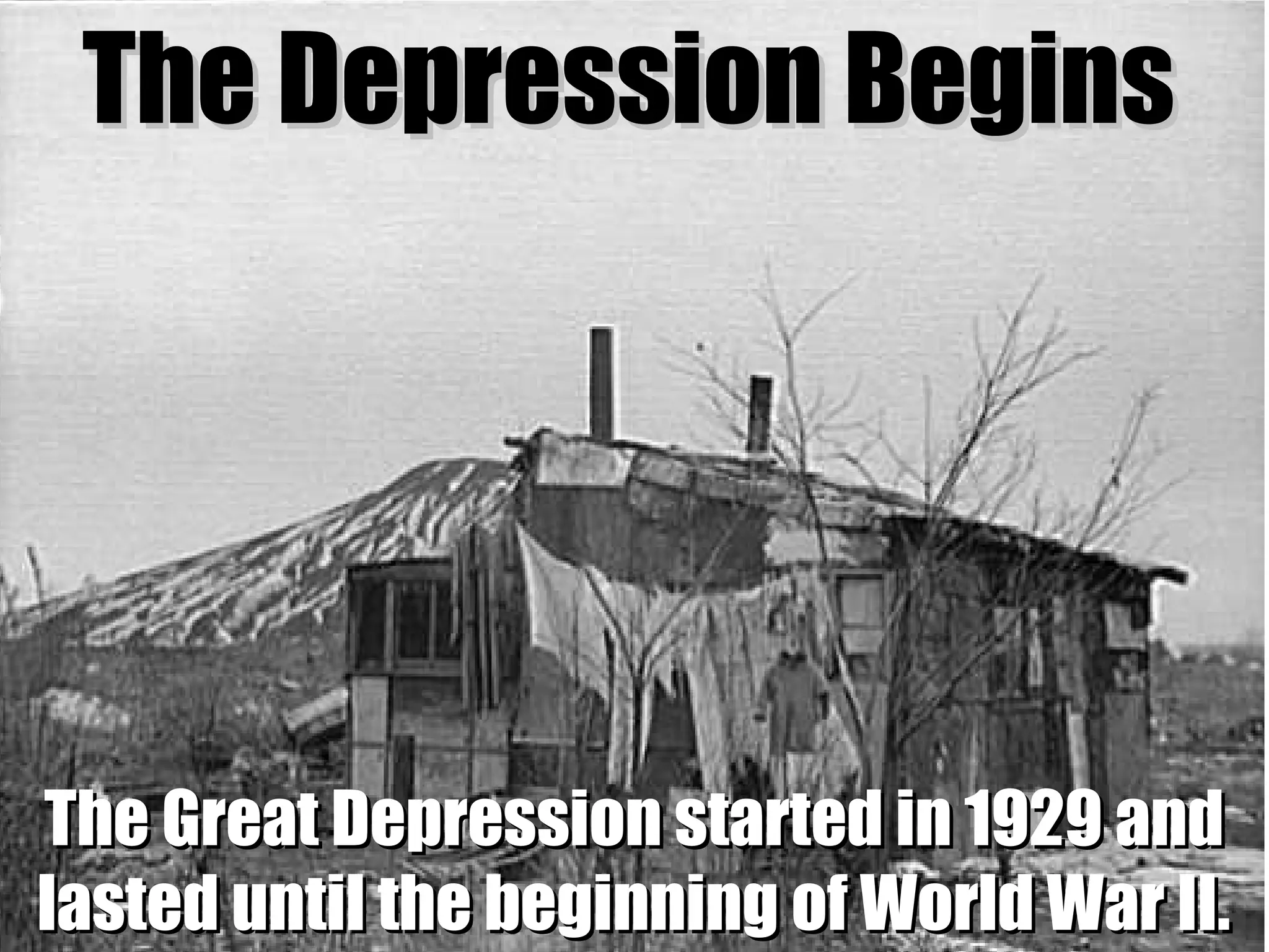 Unit 6 powerpoint #2 (the great depression causes of the great ...