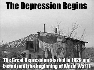 Unit 6 powerpoint #2 (the great depression causes of the great ...