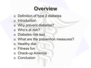 Unit 6 power point assignment diabetes prevention (4) | PPTX