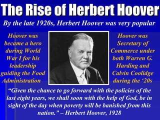 Herbert Hoover Great Depression Policies