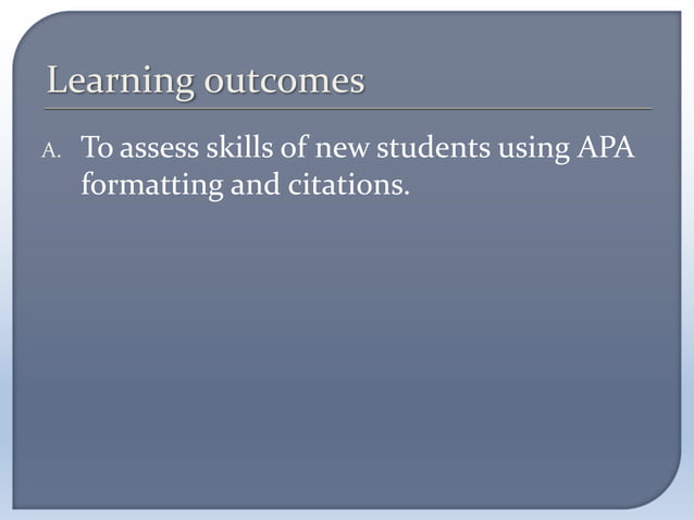 APA Pre-Assessment | PPT