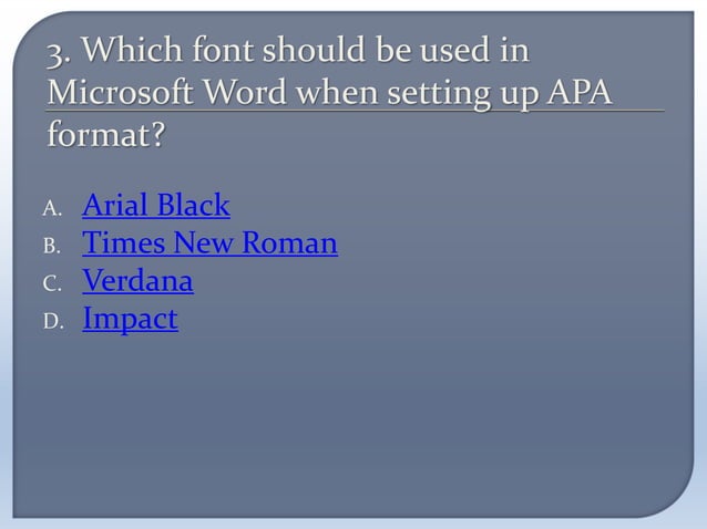 APA Pre-Assessment | PPT