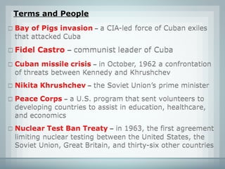 Unit 6 section 1 lesson 1 kennedy and the cold war | PPT