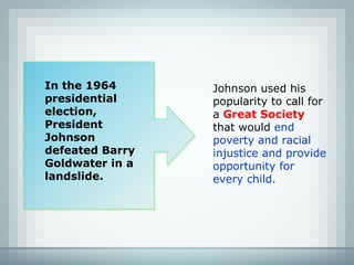 Unit 6 section 1 lesson 2 johnsons great society | PPT | Civic affairs ...