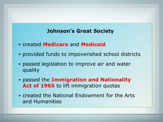 Unit 6 section 1 lesson 2 johnsons great society | PPT | Civic affairs ...