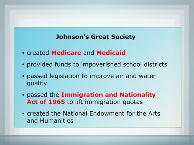 Unit 6 section 1 lesson 2 johnsons great society | PPT | Civic affairs ...