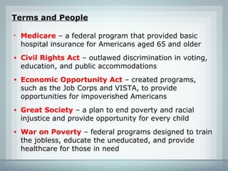 Unit 6 section 1 lesson 2 johnsons great society | PPT | Civic affairs ...