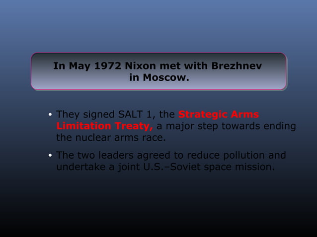 Unit 6 section 2 lesson 5 nixon and the cold war | PPT