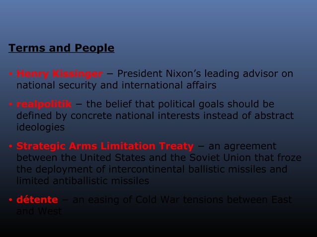 Unit 6 section 2 lesson 5 nixon and the cold war | PPT