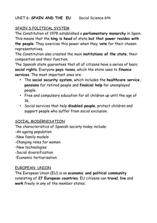 Unit 6 social science 6th level | PDF