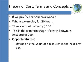 Unit 6 theory of cost | PPT