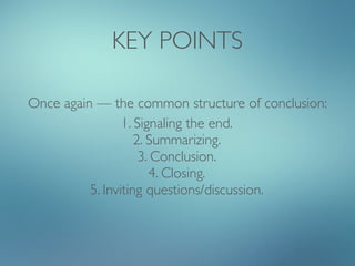 Presentation Skills. Unit 7: Closing | KEY