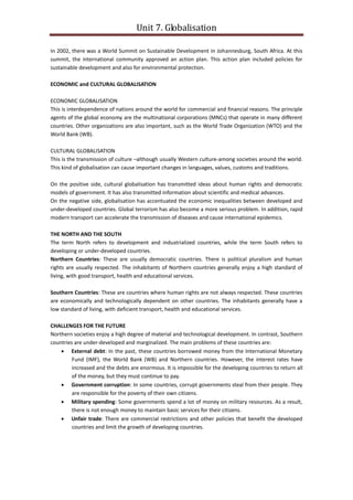 Unit 7. Globalisation | PDF