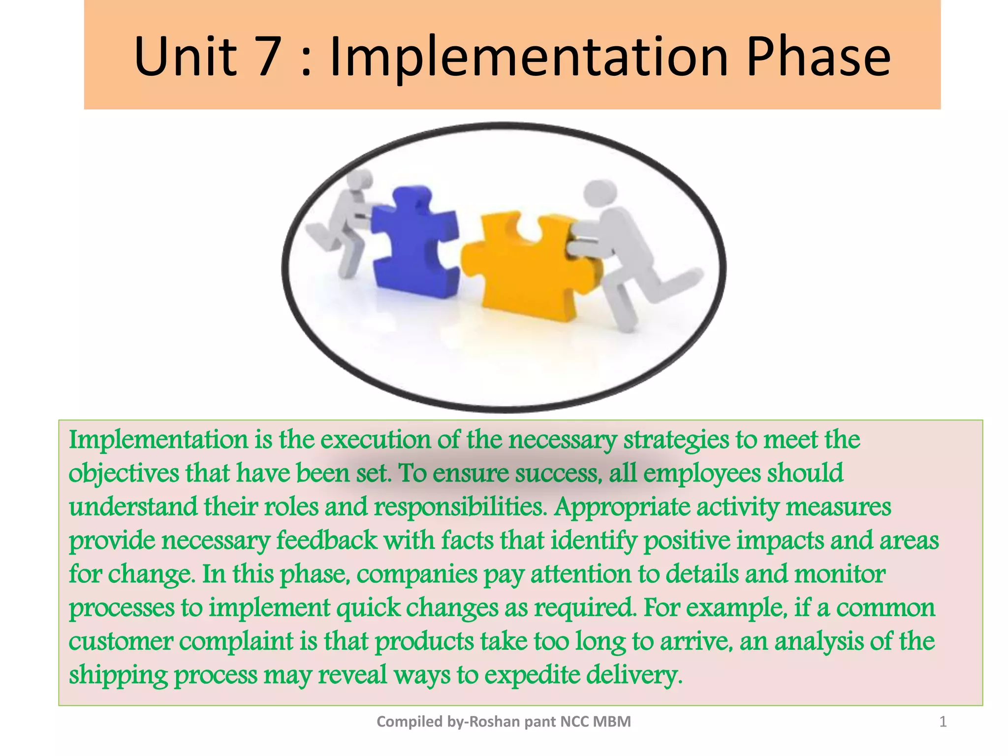 Unit 7 implementation phase of strategic management | PPTX