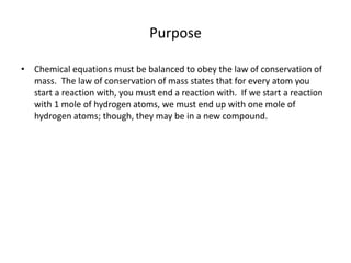 Unit 7 1 balancing equations | PPTX