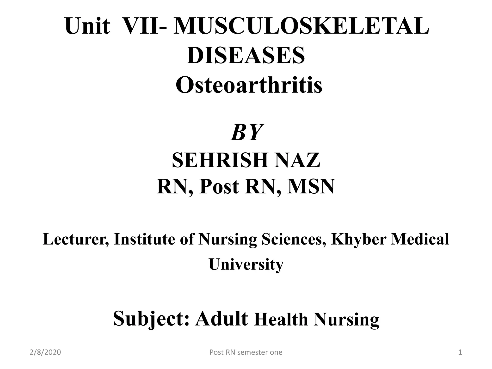 Unit 7 Adult Health Nursing | PPTX Unit 7 Adult Health Nursing | PPTX