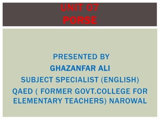 Unit 7, ENGLISH IV CODE NO 6471 | PPTX