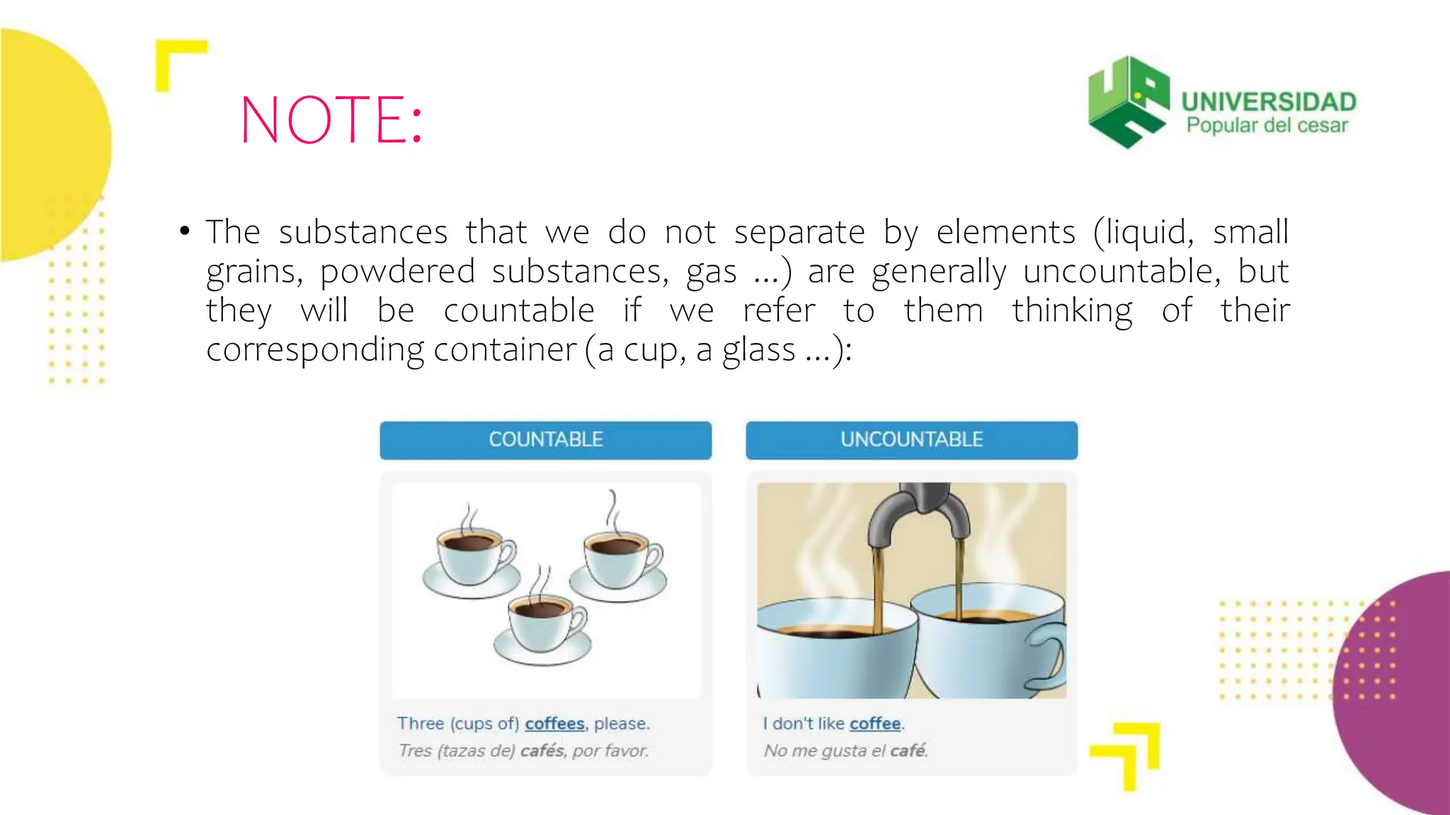 Food vocabulary, countable and uncountable nouns; quantifiers.pptx