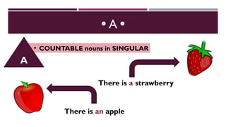 UNIT 7 COUNTABLE & UNCOUNTABLE NOUNS por la MISS Yamanqui | PPTX