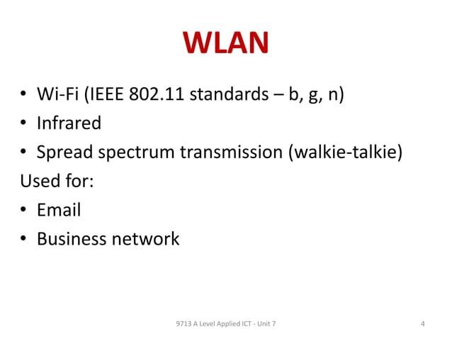 CIE A Level Applied ICT Unit 7 - Computer Networks | PPTX