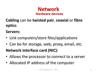 CIE A Level Applied ICT Unit 7 - Computer Networks | PPTX