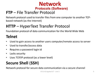 CIE A Level Applied ICT Unit 7 - Computer Networks | PPTX