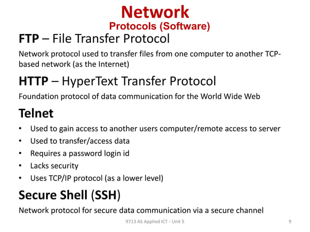 CIE A Level Applied ICT Unit 7 - Computer Networks | PPTX