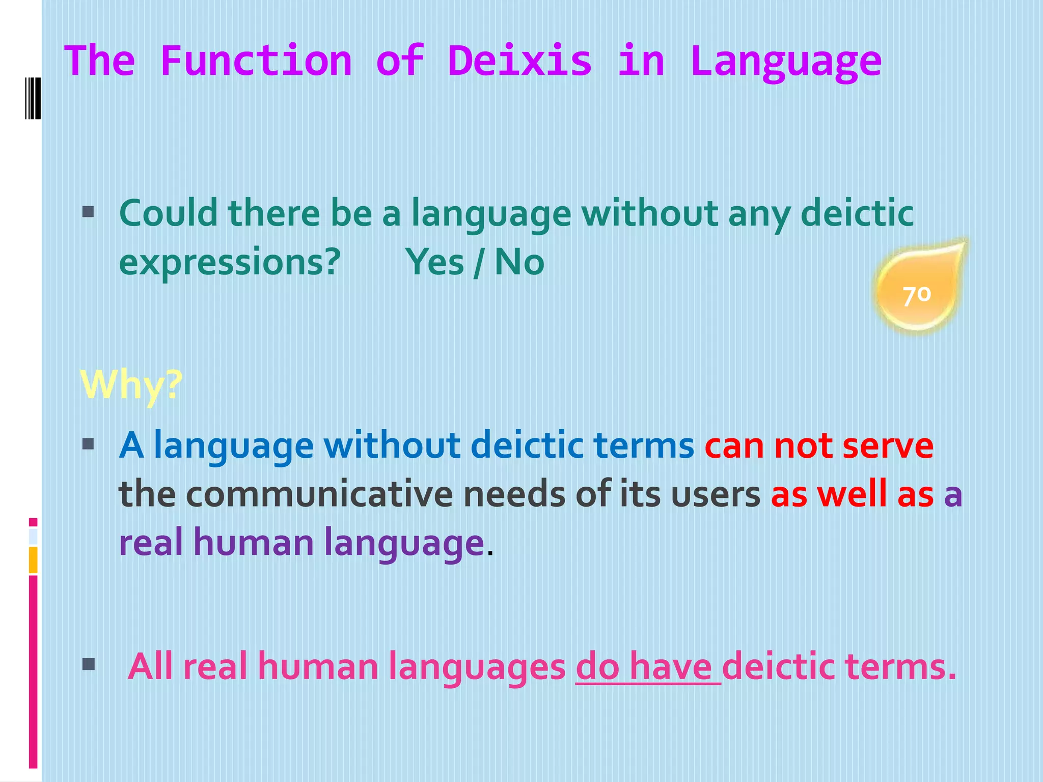 Unit 7 - Deixis and Definiteness | PPTX