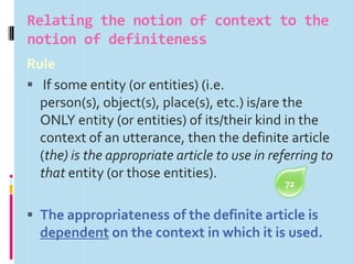 Unit 7 - Deixis and Definiteness | PPTX