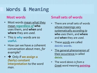 Unit 7 - Deixis and Definiteness | PPTX