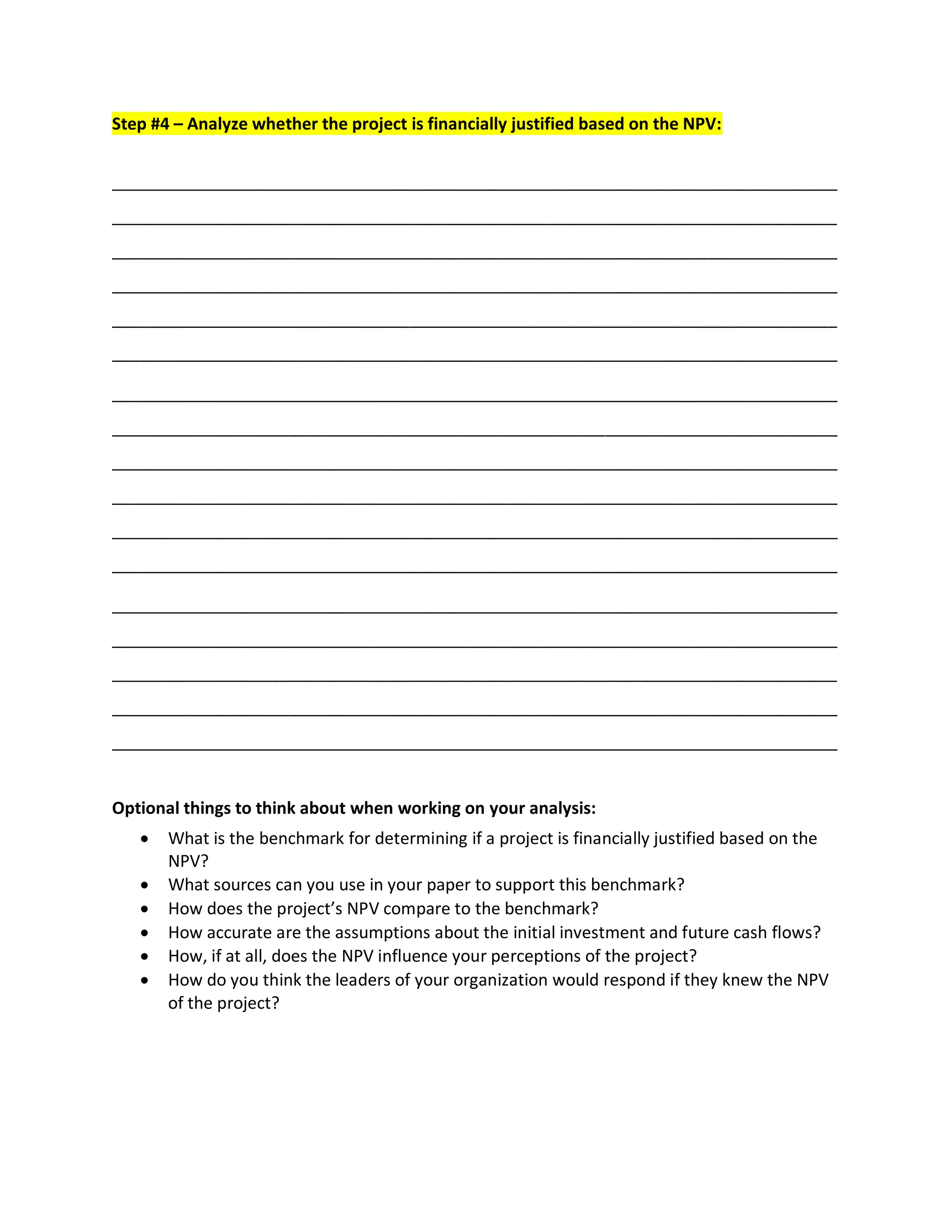 Unit 7 npv worksheet | PDF