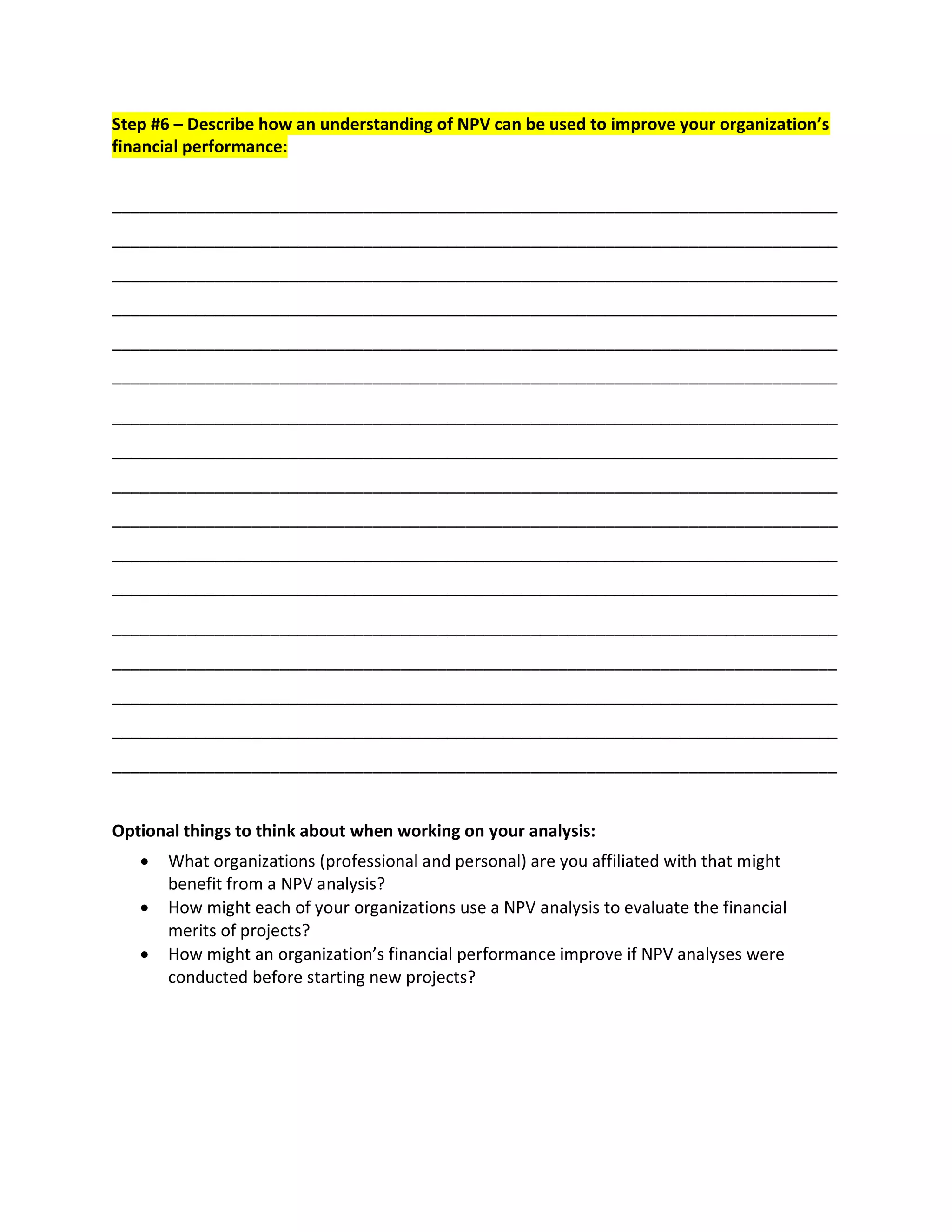 Unit 7 npv worksheet | PDF