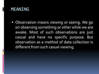 OBSERVATION METHOD | PPT
