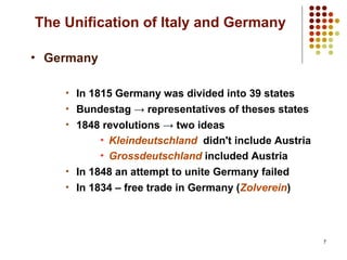 Unit 7 - The Unification of Italy and Germany | PDF