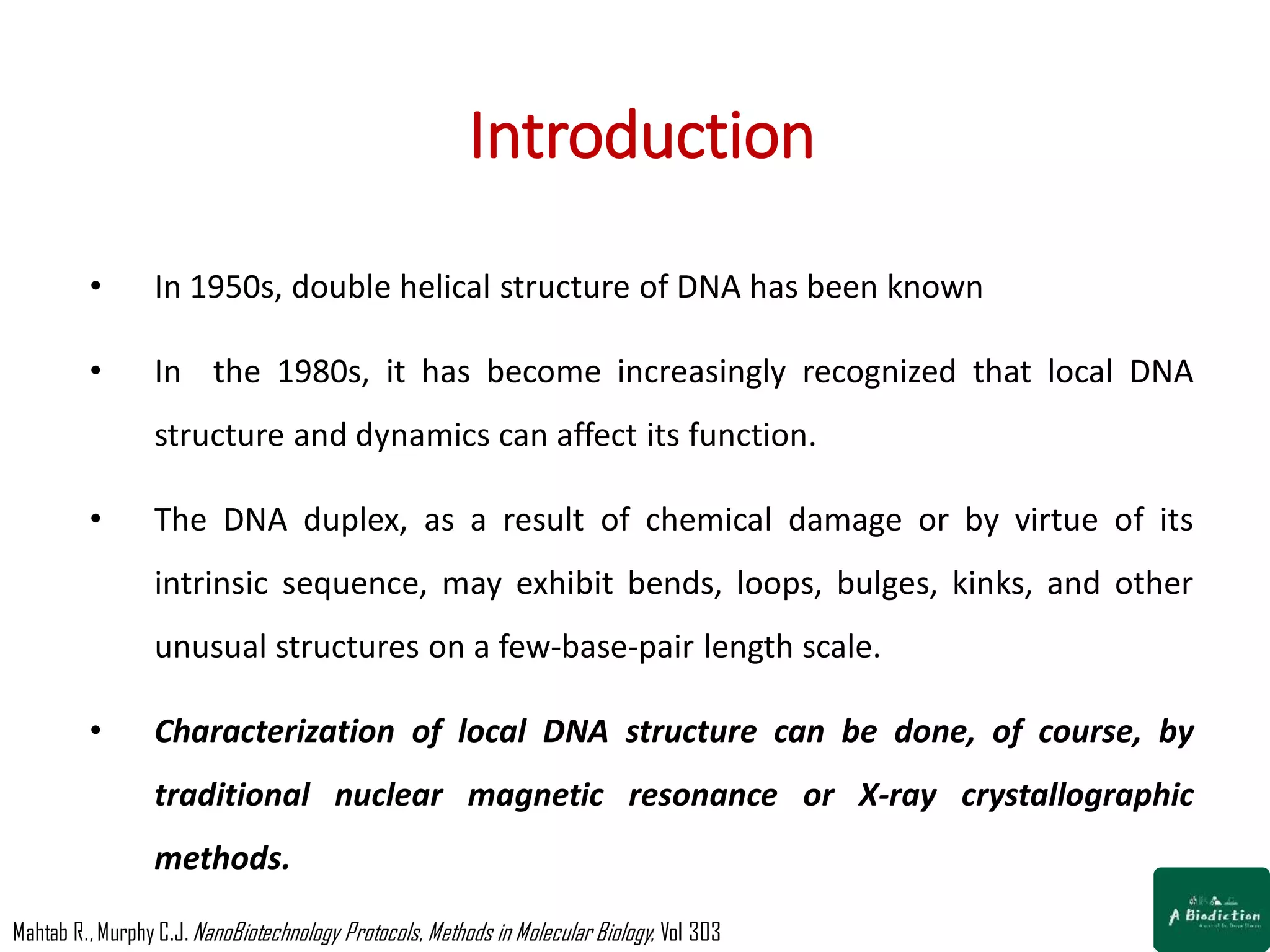 Probing of DNA structured with Nanoparticles | PPT